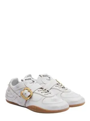 Miu Miu Miu Miu Bianco Leather Gymnasium Sneakers White