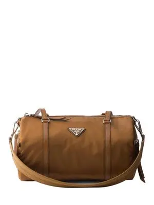 Prada Re-nylon And Saffiano Leather Duffel Bag - Brown