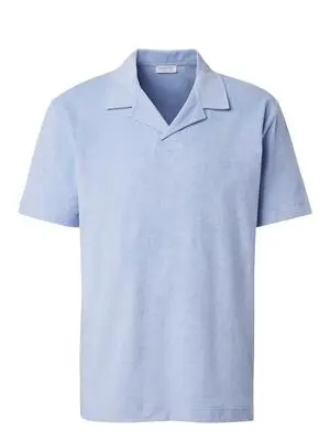 Sunspel Cotton Terry Polo Shirt - Blue