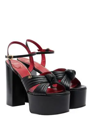 Valentino Garavani Valentino Garavani Leather Platform Sandals Black