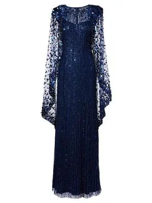 Jenny Packham Embellished Gown - Blue