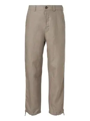 Brunello Cucinelli Linen Straight Leg Trousers - Beige