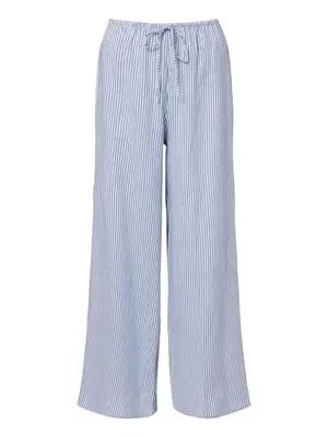 MONTCE Striped Cotton Wide-leg Pants - Blue
