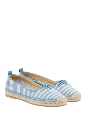 Chloé Isla Striped Canvas Espadrilles - Blue