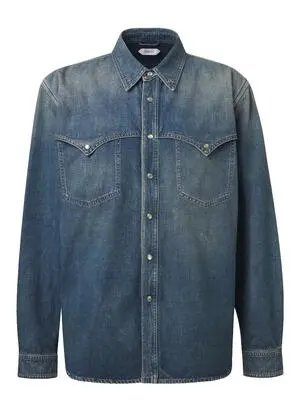 Versace Medusa Denim Overshirt - Blue