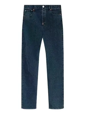 Kenzo Logo Embroidered Straight Leg Jeans - Blue
