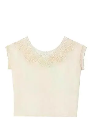NILI LOTAN Crochet-trim Top - Neutrals