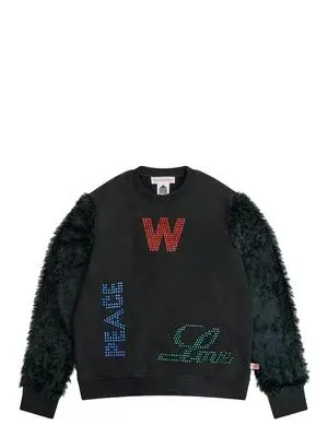 WALTER VAN BEIRENDONCK Fur-trim Freedom Sweater - Black