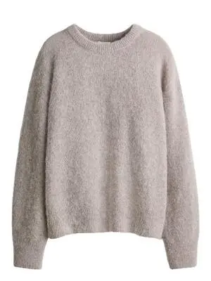H&m Oversized Alpaca-blend Jumper - Light Taupe Melange