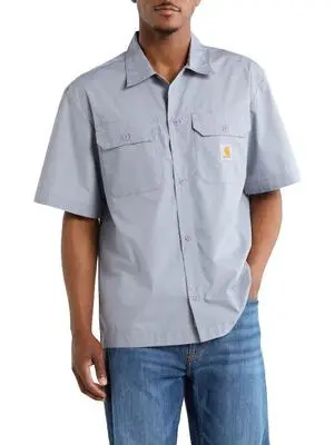 Carhartt Work In Progress Craft Short Sleeve Poplin Button-up Work Shirt - Mirror