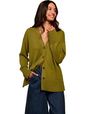 CELTIC & CO. Drop Shoulder Slouch Cardigan - Olive