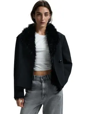 H&M H&M Double-Faced Jacket With Shawl Collar