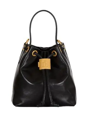 Balmain Mini Pulse Bucket Bag In Smooth Leather - Black