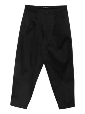 LOW BRAND Stud-embellished Pleated Trousers - Black