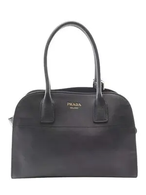 Prada Soft Grained Tote Bag - Black