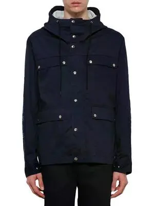 Kenzo Logo Print Parka - Blue