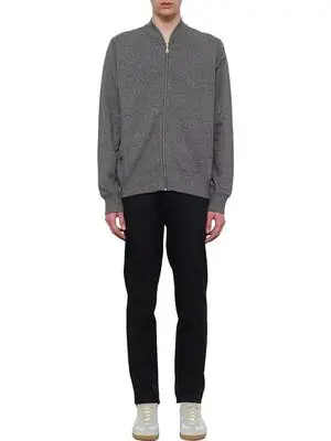 Kenzo Zip-up Bomber Jacket With Rear Logo Embroidery - Grey