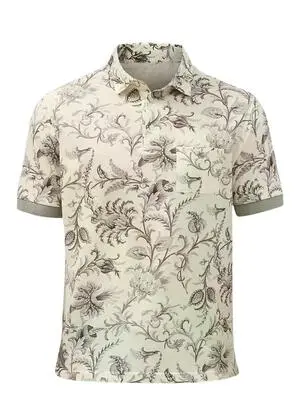Etro Floral-print Pocket Polo Shirt Neutrals