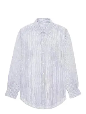 FORTELA King Striped Linen Shirt - Blue