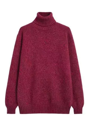 FORTELA Shetland Wool Turtleneck Sweater - Red