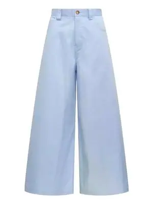Malìparmi Contrast Stitch Wide-leg Trousers - Blue