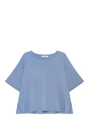 Malìparmi Fluid Crepe Boat-neck T-shirt - Blue