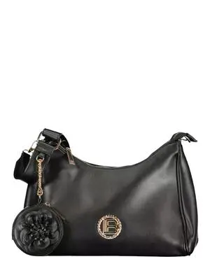 LAURA BIAGIOTTI Logo Plaque Shoulder Bag - Black