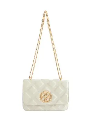 ORANGE CUBE Mosaic Stitch Crossbody Bag - White