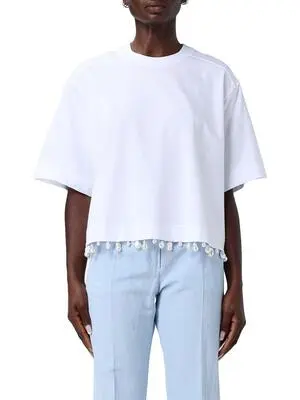 Sportmax Embellished Cotton T-shirt - White