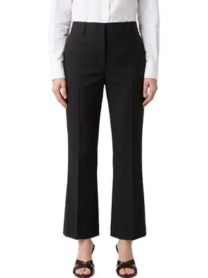 Dries Van Noten Cropped Wool And Silk Trousers - Black
