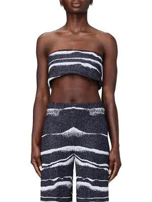 LIVIANA CONTI Liviana Conti Cropped Bandeau Top With Striped Pattern