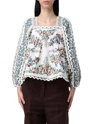 Farm Rio Cotton Floral Print Blouse - Multicolor