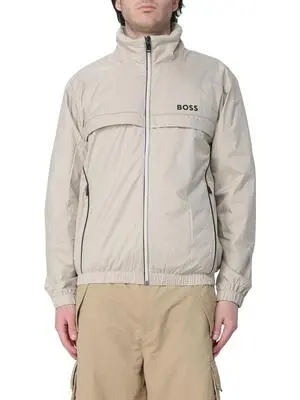 BOSS Polyester Logo Windbreaker Jacket - Sand