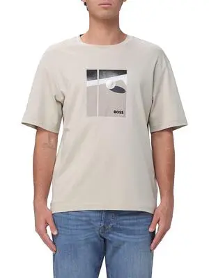 BOSS Printed Cotton T-shirt - Sand