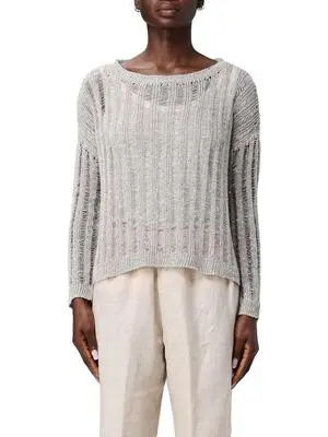 120% Lino Openwork Knit Top - Walnut