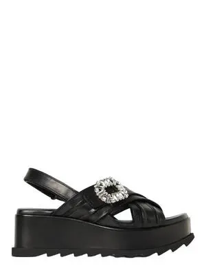 ROGER VIVIER Embellished Platform Sandals - Black