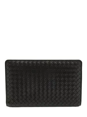 Bottega Veneta Agenda Intrecciato Leather Clutch - Brown