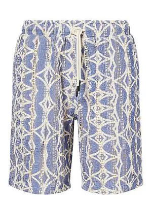 Oas Nicola Cotton Crochet Shorts - Blue