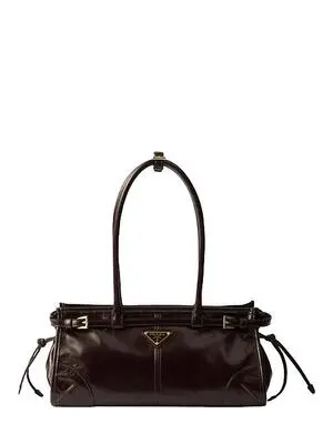 Prada Prada Bonnie Medium Leather Handbag Brown