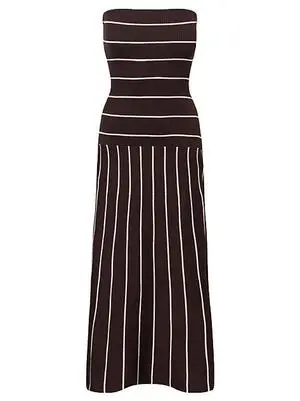PRETTY LAVISH Pixie Bandeau Knitted Midi Dress - Brown