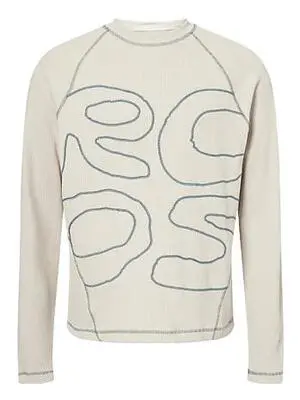 Reese Cooper Logo Waffle Cotton-blend Long-sleeve T-shirt - Stone