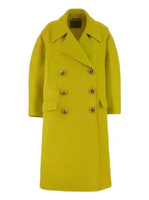 Balenciaga Double-breasted Wool Coat - Yellow