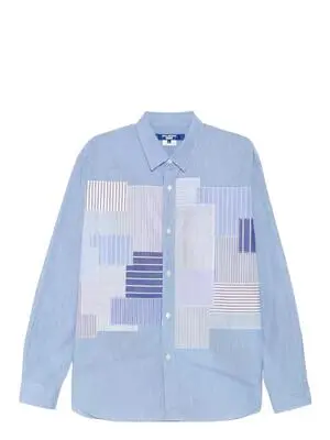 Junya Watanabe Patchwork Striped Shirt - Blue