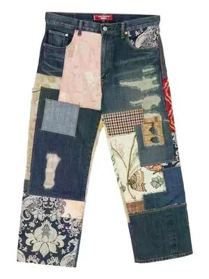 Junya Watanabe Patchwork Distressed Jeans - Blue