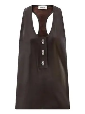 FERRAGAMO Nappa Racerback Vest - Brown