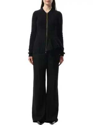 LANVIN Ruffled-trim Zip-up Cardigan - Blue