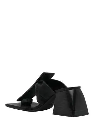 UMA WANG Knotted Square-toe Sandals - Black
