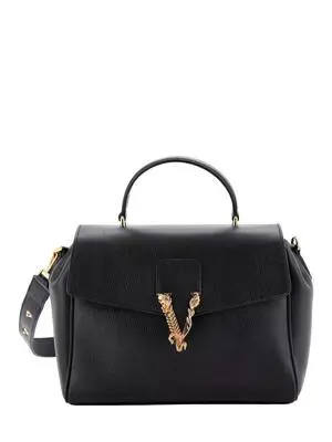 Versace Virtus Convertible Top Handle Bag - Black