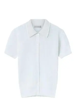 Stella McCartney Sheer Crochet Short-sleeve Shirt - White