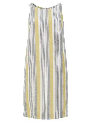 CONQUISTA Sunshine Stripes Cotton-linen Dress - Orange
